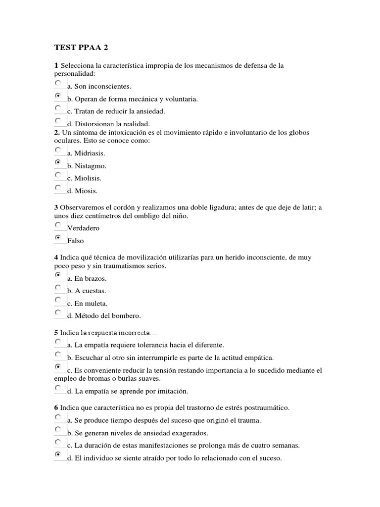 Test Ppaa 2 | PDF | Parto | Trastorno de estrés postraumático