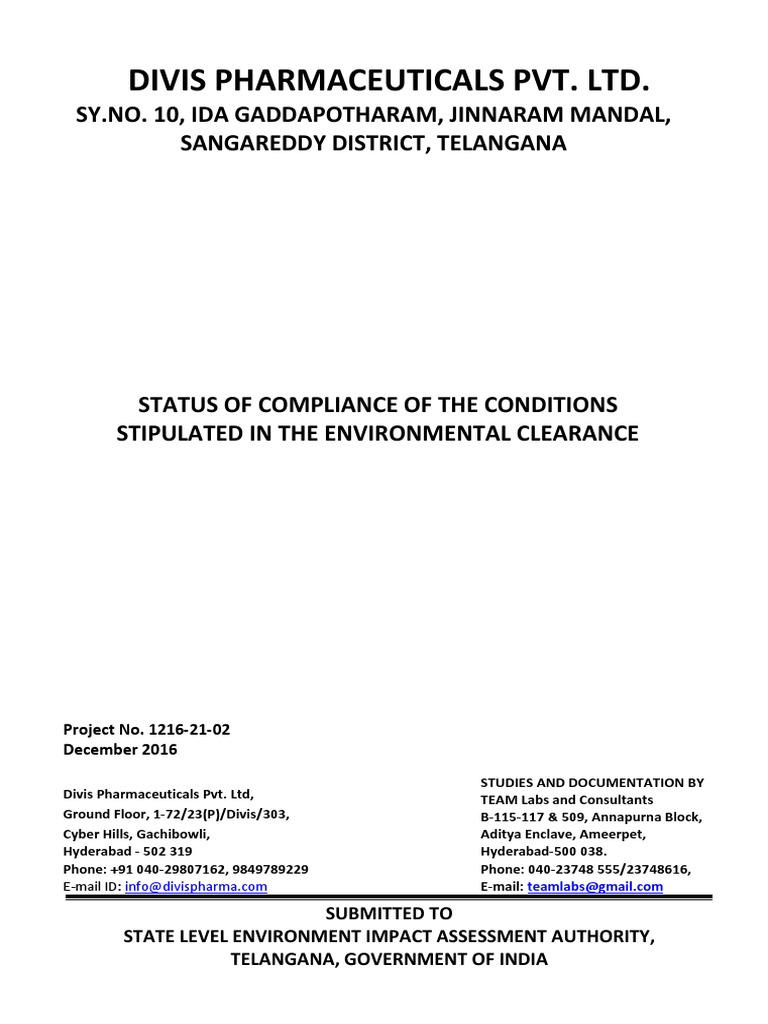 WLOW6 YL0 Divis Pharma ECand ECCompliance | PDF