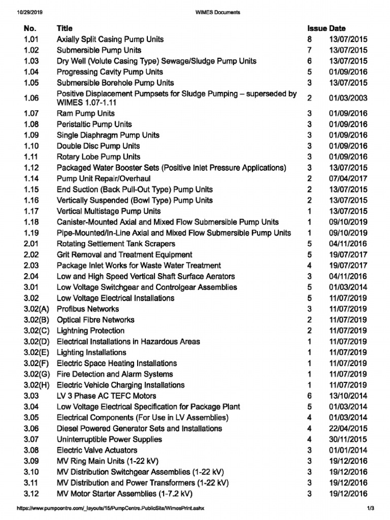 WIMES Documents | PDF | Sewage Treatment | Pump