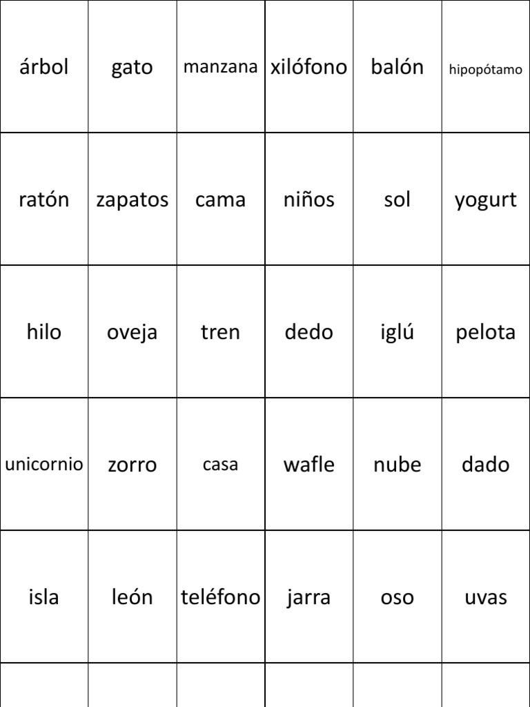 Loteria de Palabras | PDF