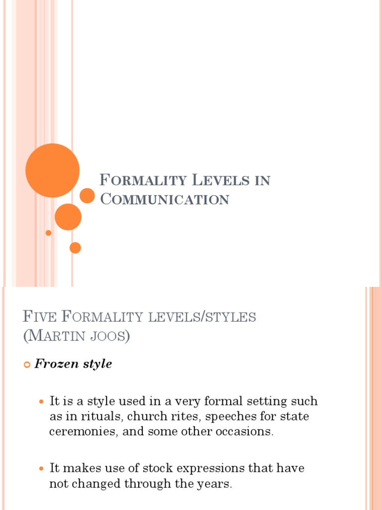 Formality Levels in Communication | PDF | Career & Growth | Foreign ...