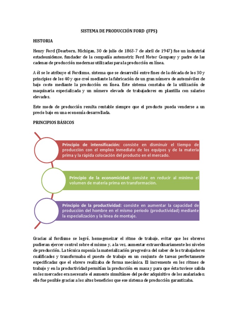 Evolución del Sistema de Producción Ford | PDF | Calidad (comercial ...