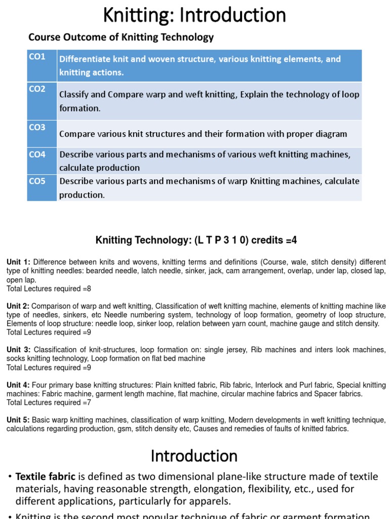 Knitting Introduction | PDF | Knitting | Textiles