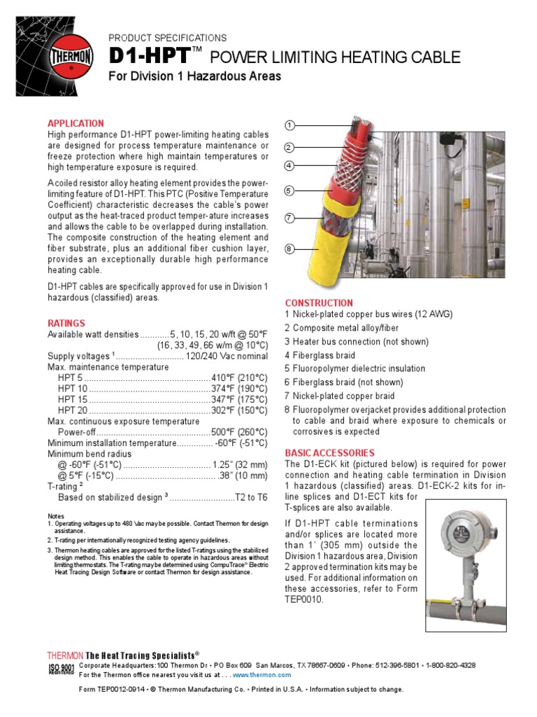Thermon HPT | PDF | Electric Power | Electrical Equipment