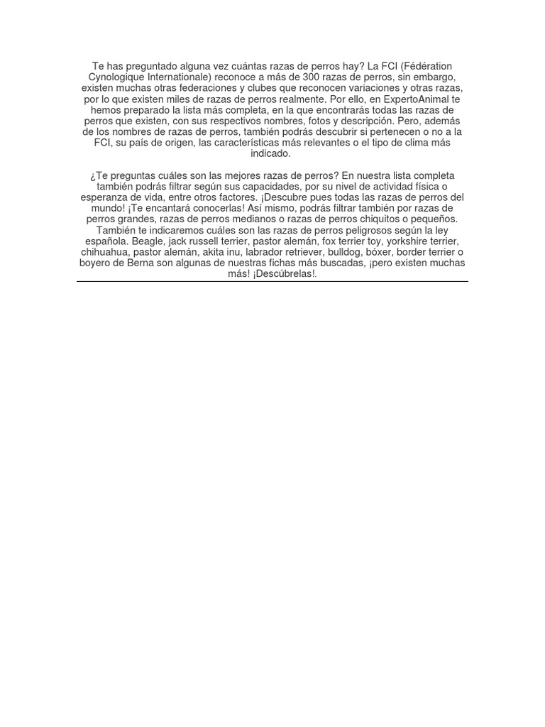 Todas Las RAZAS de PERROS | PDF