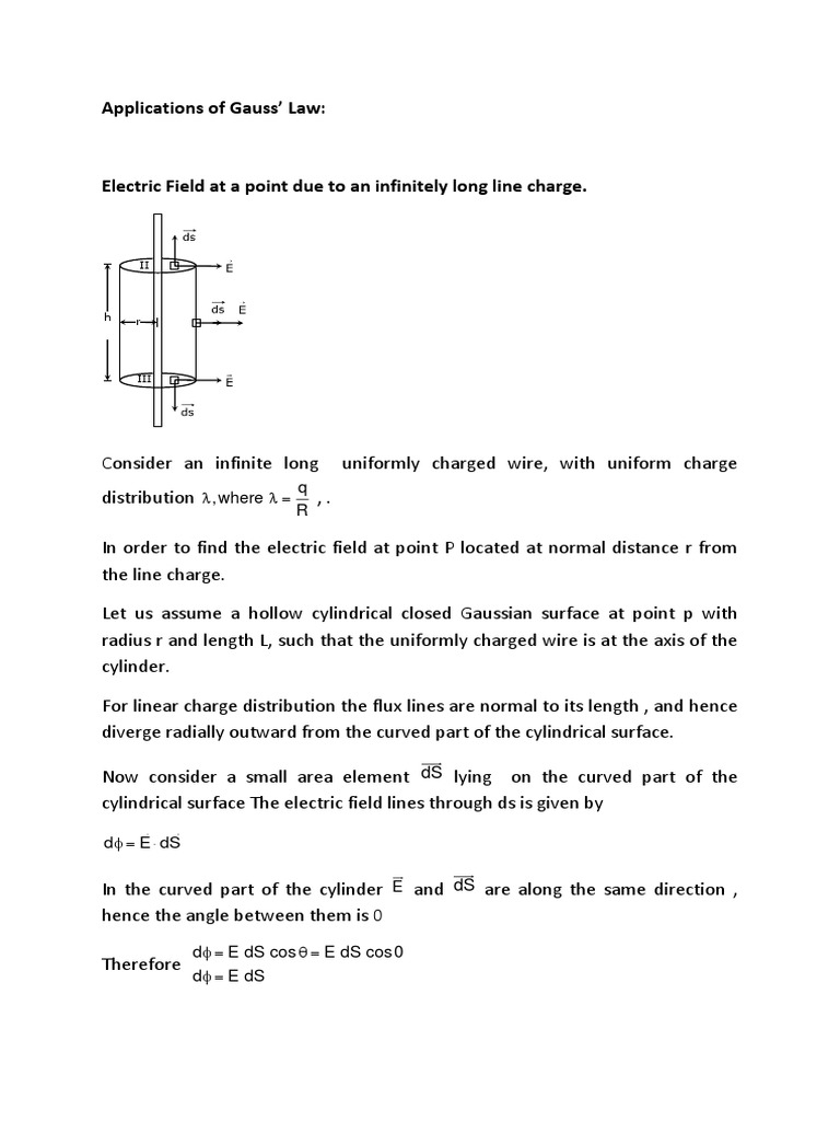 Application of Gauss Law | PDF | Electromagnetism | Teaching Mathematics
