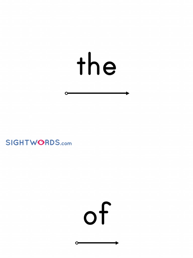 Top 150 Sight Words Flash Cards 1st 50 1up | PDF