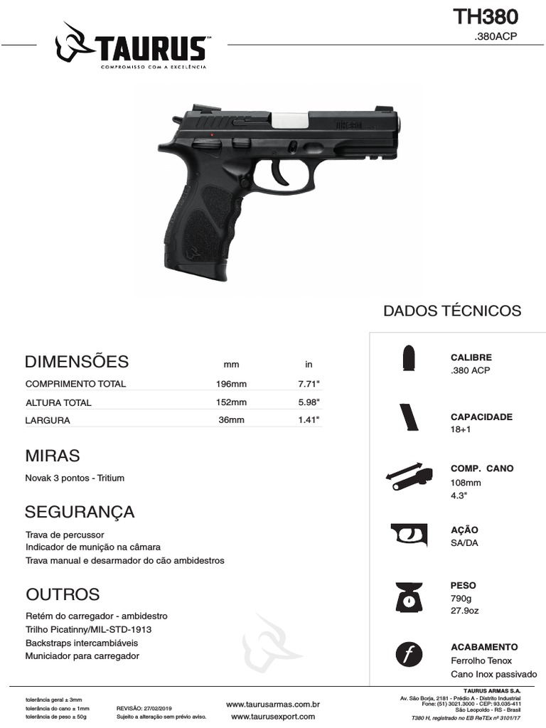 Especificação Da TH380 | PDF | Design de armas | Componentes de armas ...