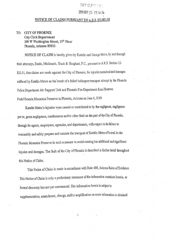 Metro Claim Redacted | PDF