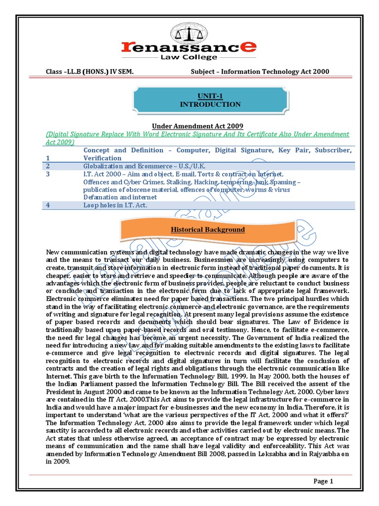 Information Technology Act 2000-AL PDF | PDF | Key (Cryptography) | Public Key Cryptography