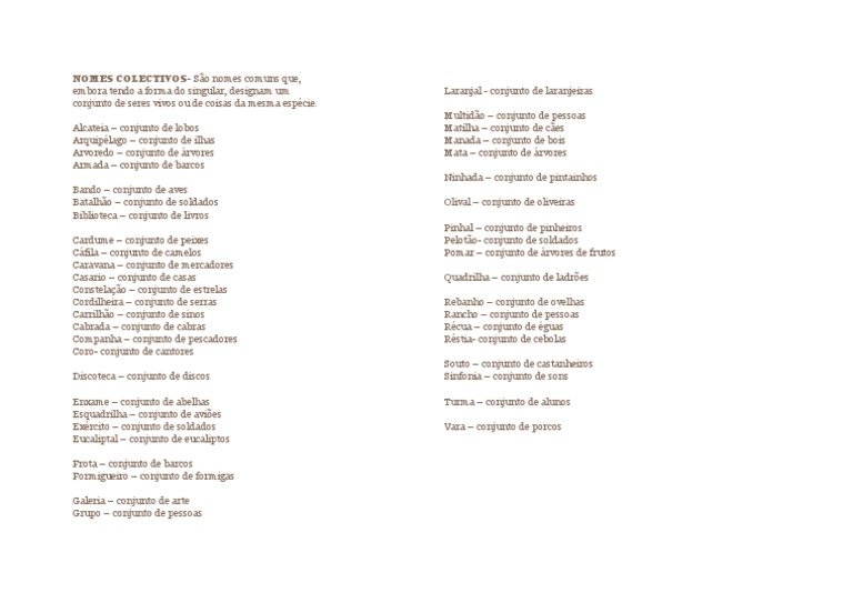 Nomes Colectivos | PDF