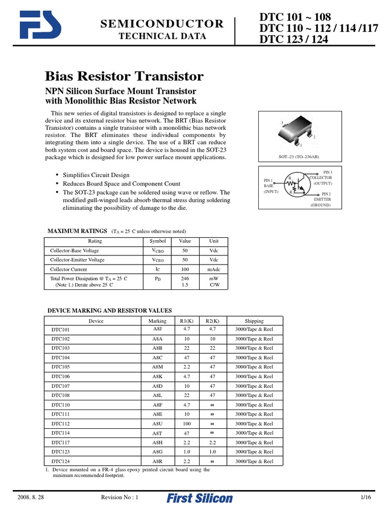 DTC Transistor Series Overview | PDF | Transistor | Resistor