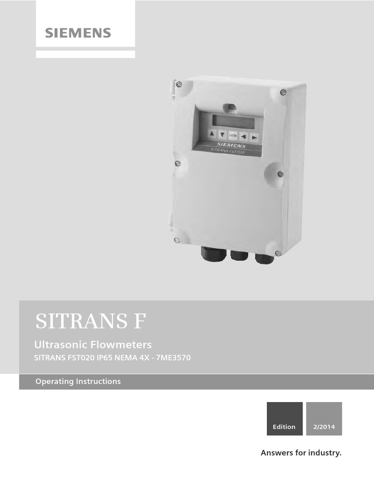 Siemens Sitrans Fst020 Man A5e03086487rah 2014 02 | PDF | Electrical ...