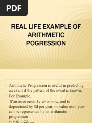 Arithmetic Progression In Daily Life Examples
