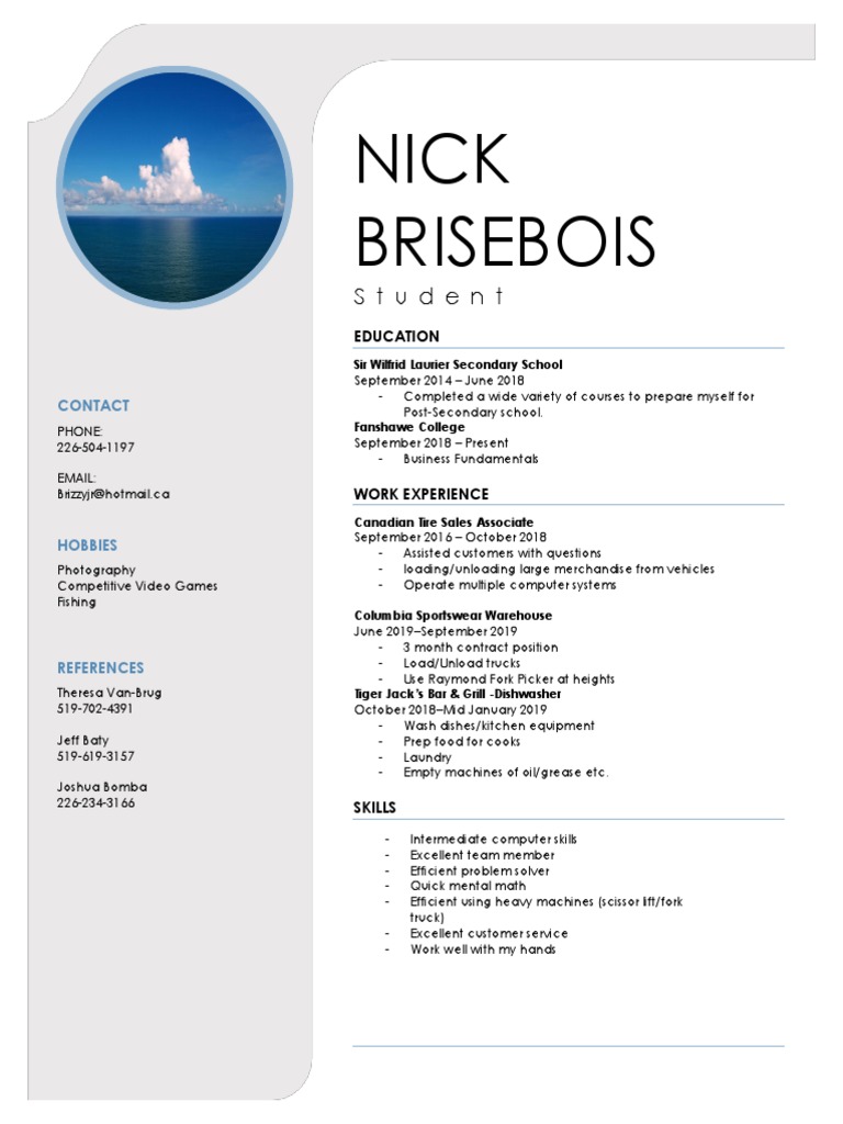 Nick Brisebois Resume | PDF
