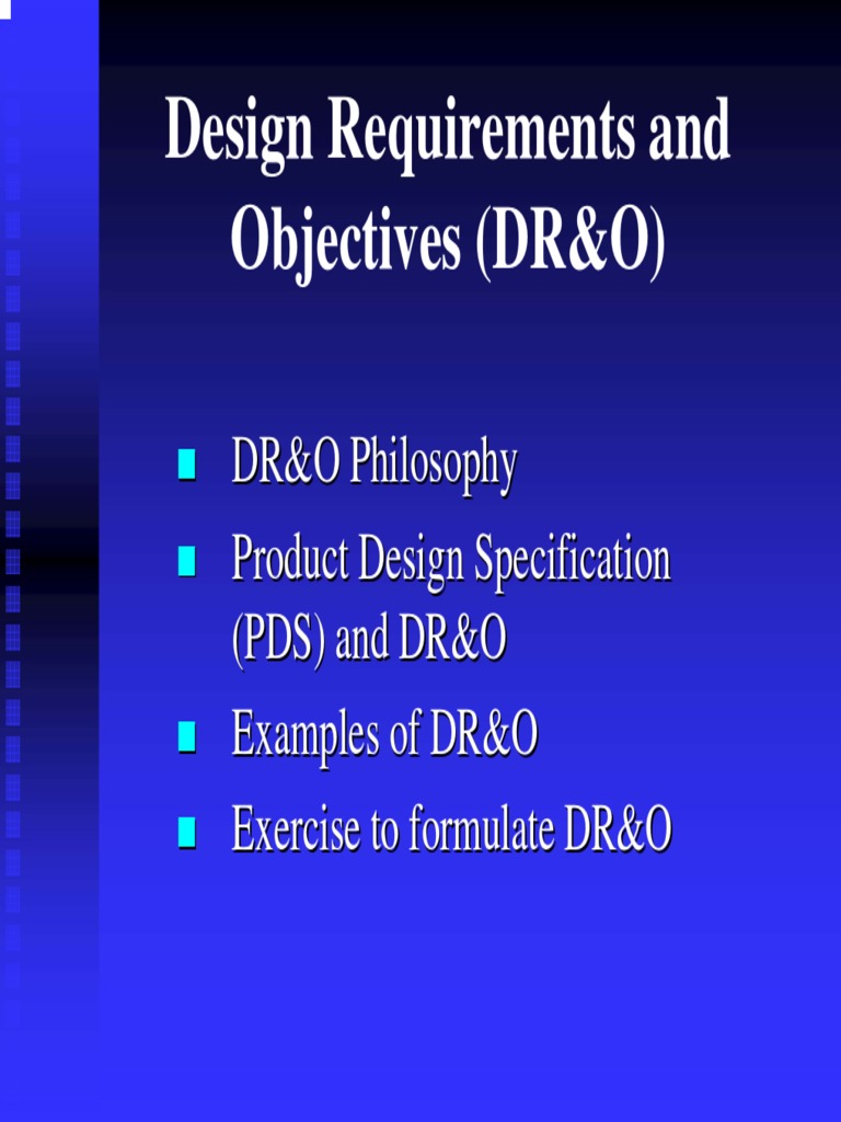 I. Lecture, Design Requirements and Objectives MED-2014-1 | PDF ...