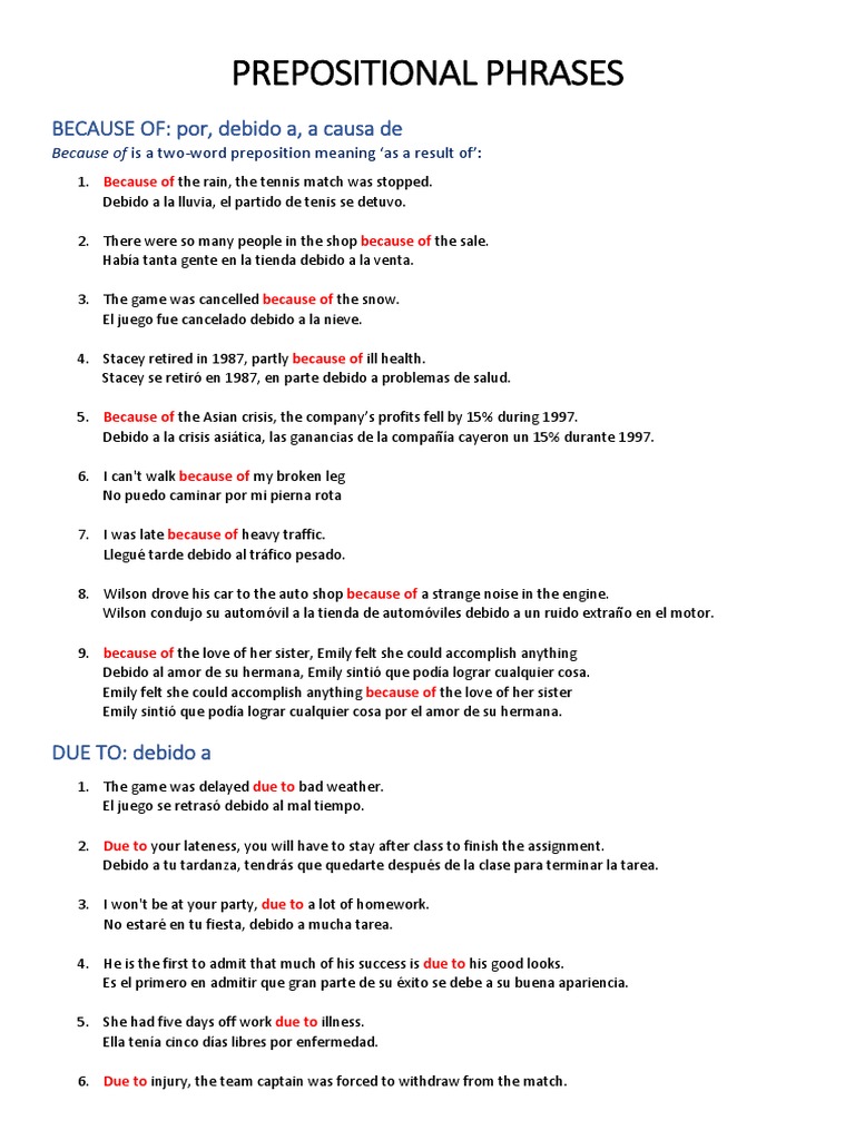 Prepositional Phrases | PDF | Nature