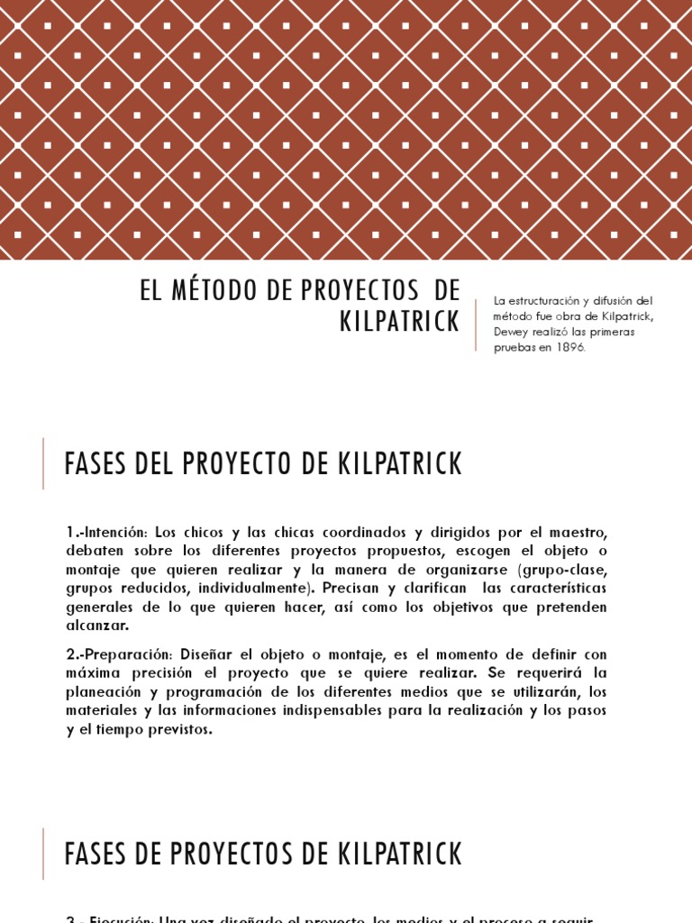 Método de Proyectos de Kilpatrick | PDF | Planificación | Evaluación