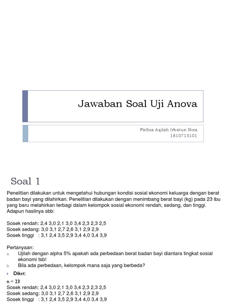 Tugas Biostatistik Uji Anova | PDF