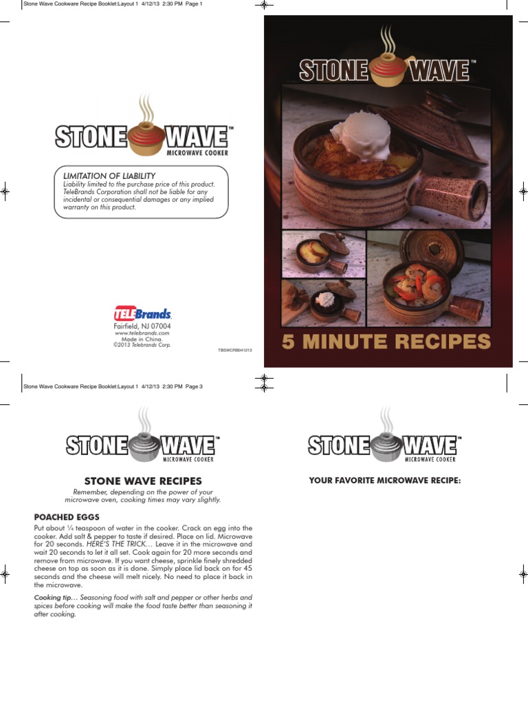 5780 Micro Stone Recipe Booklet PDF | PDF | Garlic | Teaspoon