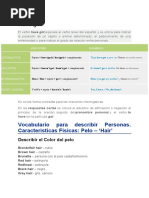 Vocabulario 6 (Physical Appearance) For Aptis | PDF | Cabello humano | Moda