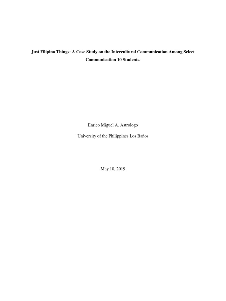 A Case Study On The Intercultural Communication Among Select ...