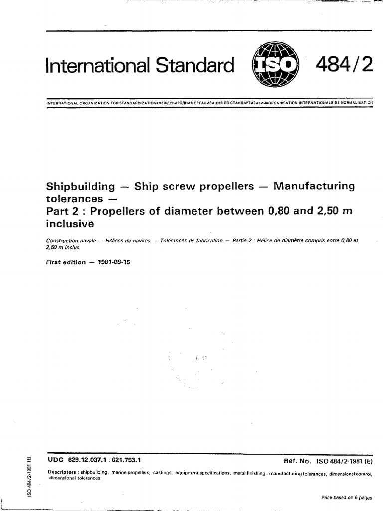 Iso 484-2-1981 | PDF
