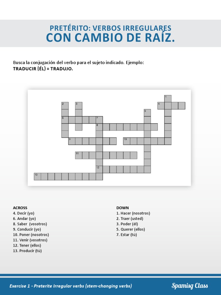 Verbos Irregulares en Pretérito | PDF | Artes del Lenguaje y ...