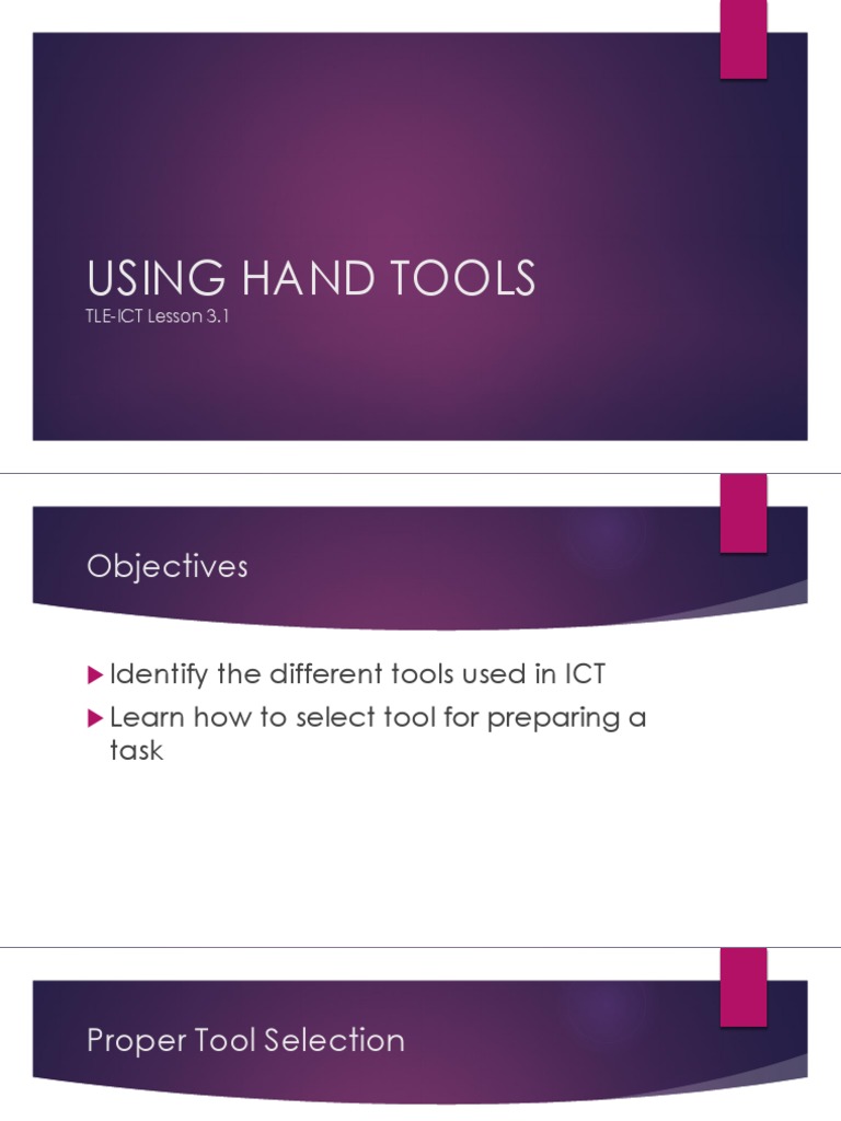 Using Hand Tools - Ict | PDF | Electrostatic Discharge | Equipment