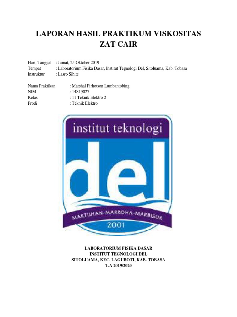 Laporan Hasil Praktikum Viskositas Zat Cair | PDF