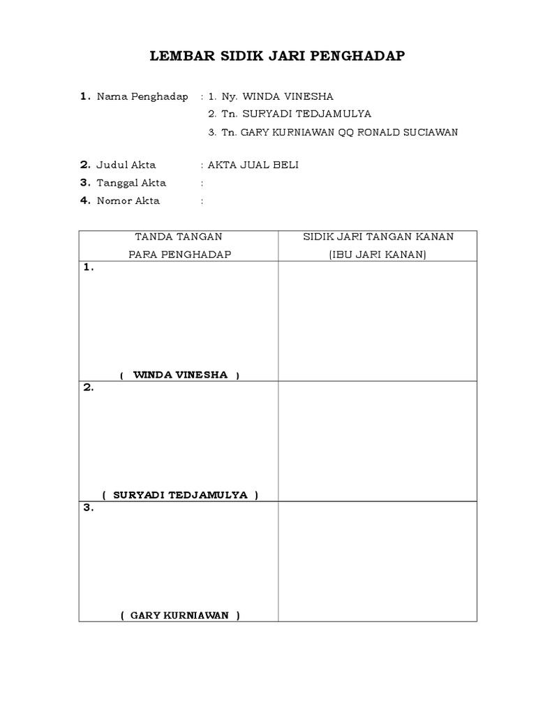 Lembar Sidik Jari | PDF