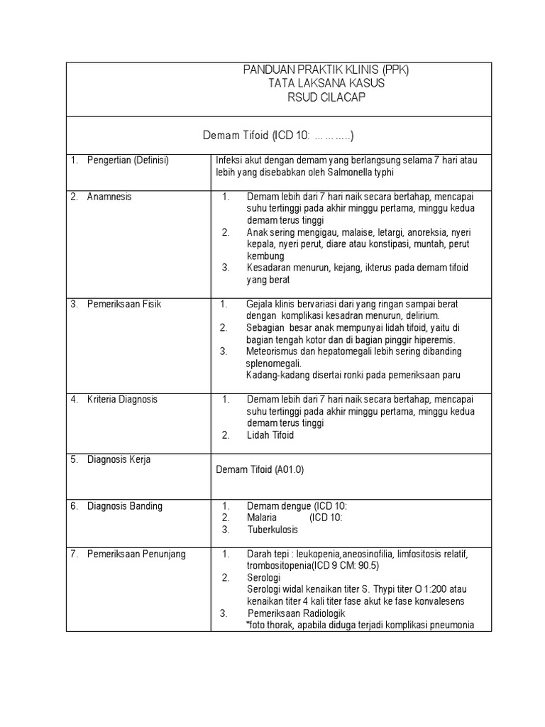 PPK Demam Tifoid | PDF