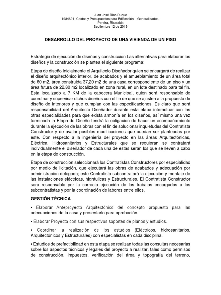 Informe de Listado de Actividades 1 | PDF | Contratista general | Diseño