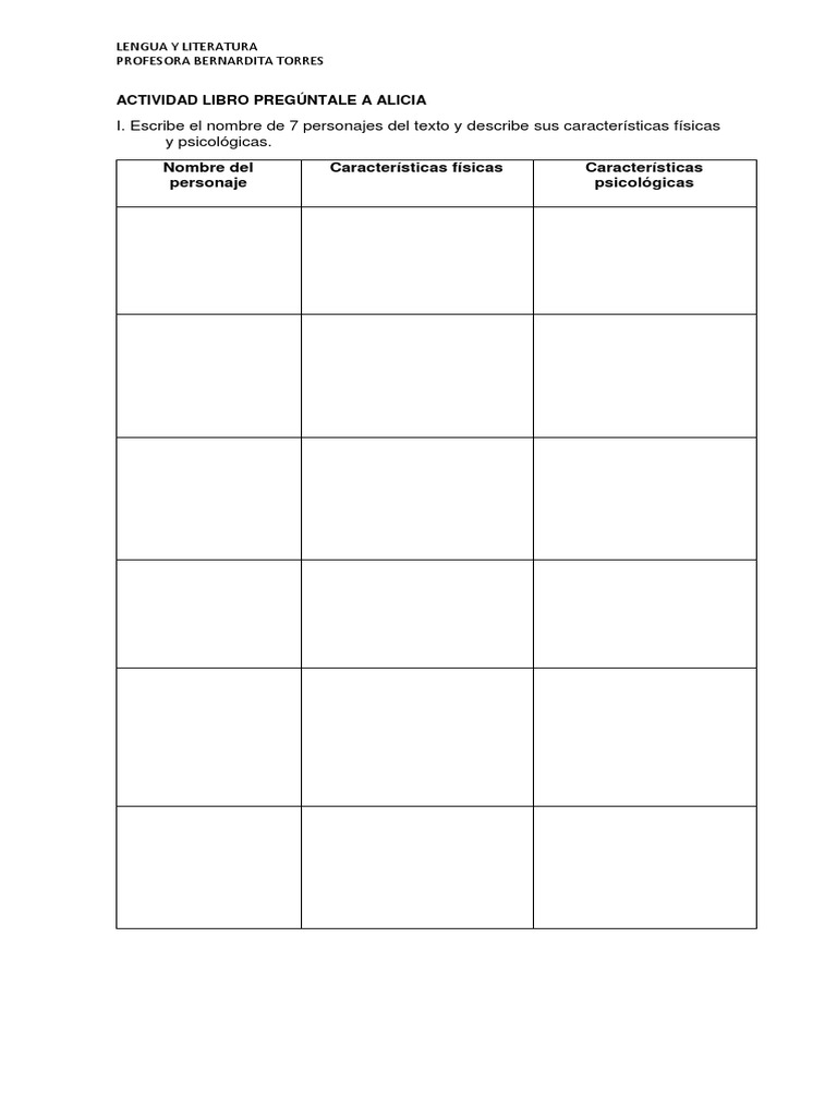 Actividad Libro Pregúntale A Alicia | PDF
