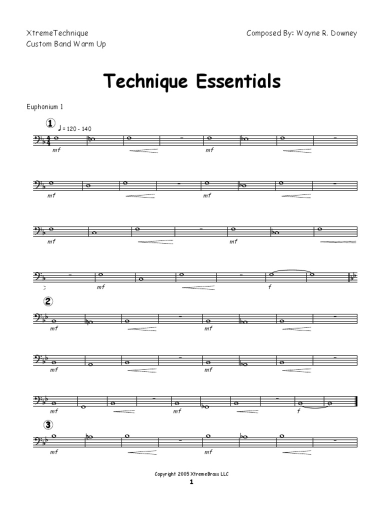 Euphonium Warm Up | PDF | Brass Instruments | Aerophones