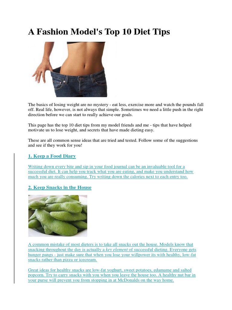Top 10 Diet Tips from Fashion Models: Simple Strategies for Losing ...