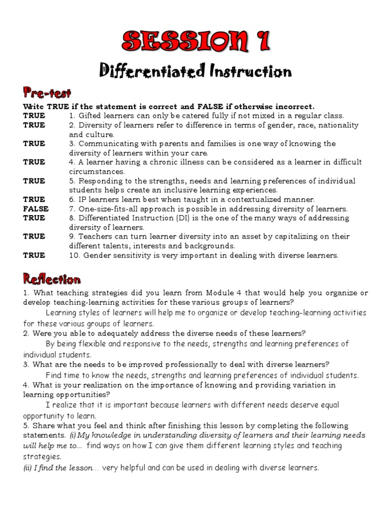 TIP Activity | PDF | Differentiated Instruction | Learning