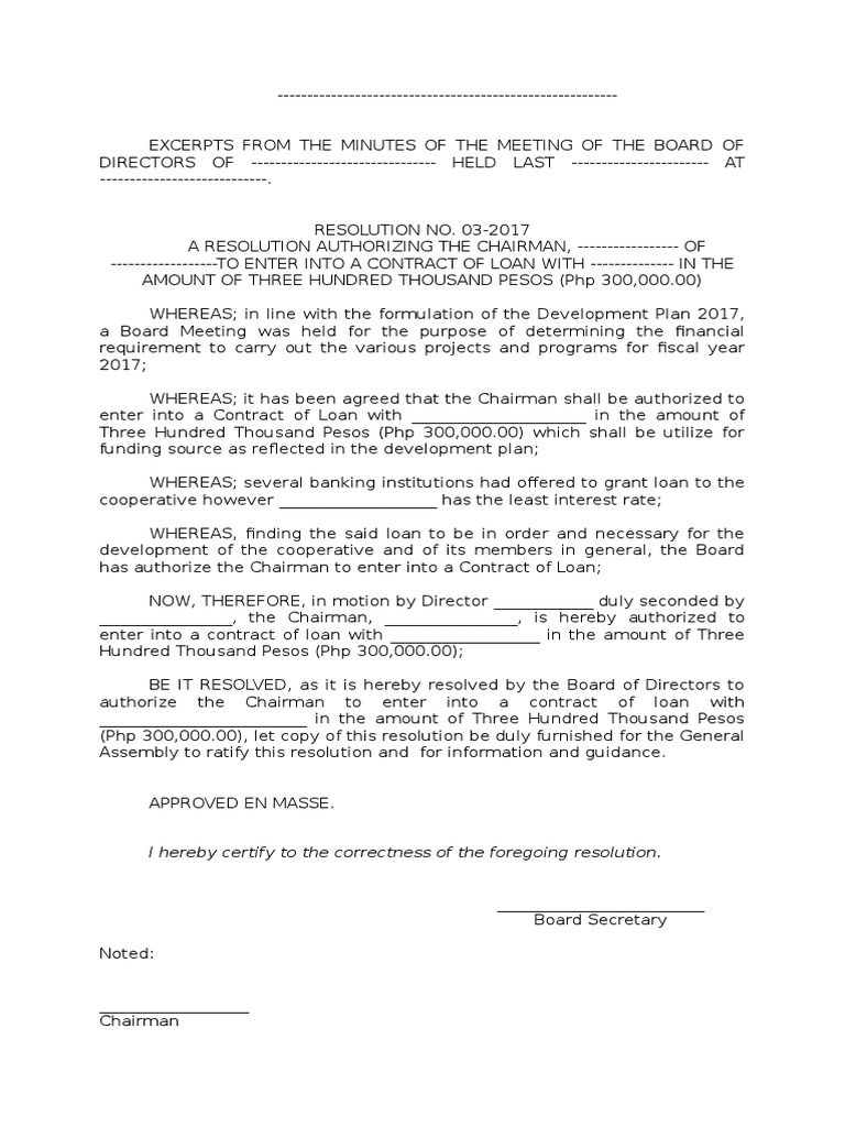 BOD Resolution | PDF