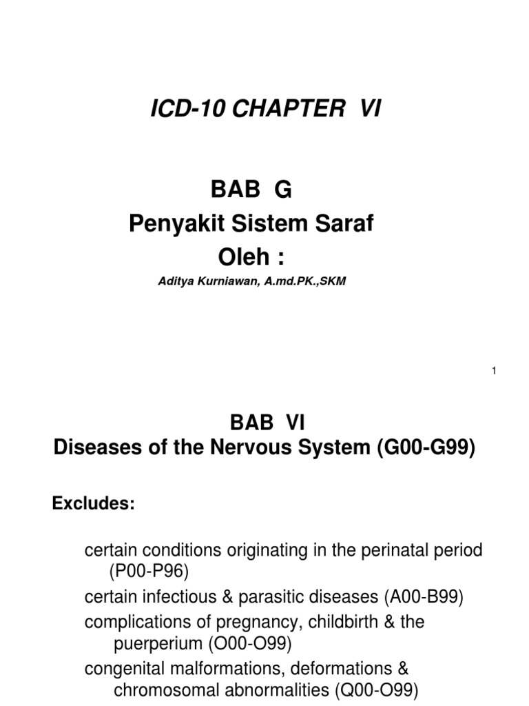 Kode ICD-10 Penyakit Saraf | PDF