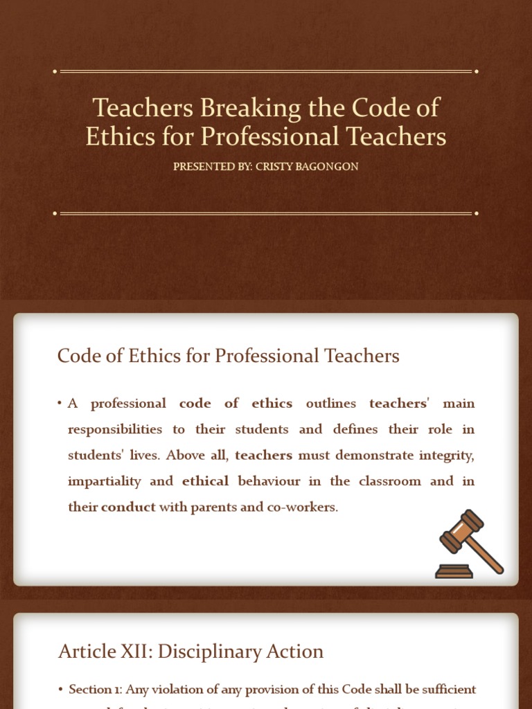 Teachers Breaking The Code of Ethics For Professional | PDF | Fraud ...