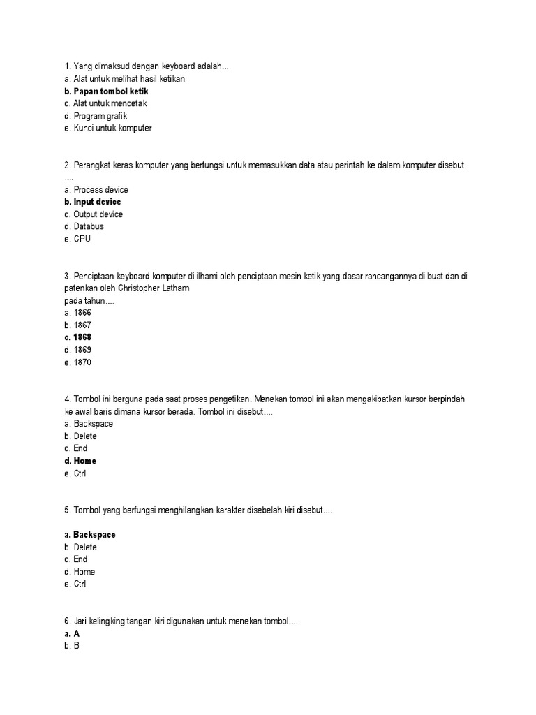 Soal Mengetik 10 Jari | PDF