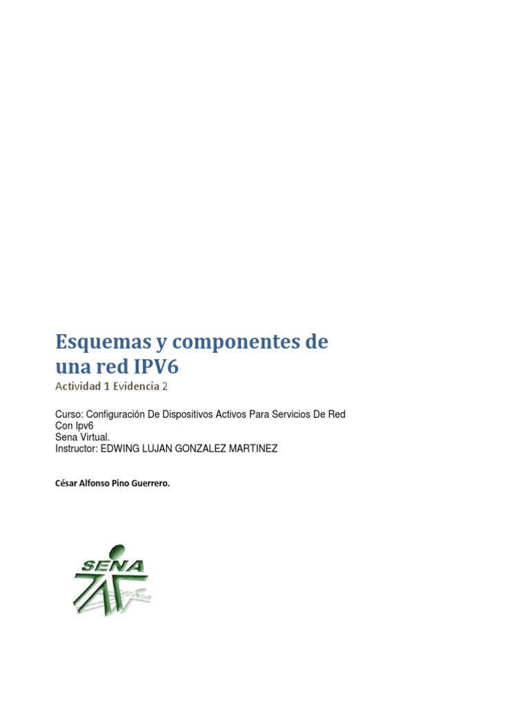 Estructura y Ejemplos de Direcciones IPv6 | PDF | Yo Pv6 | Dirección IP