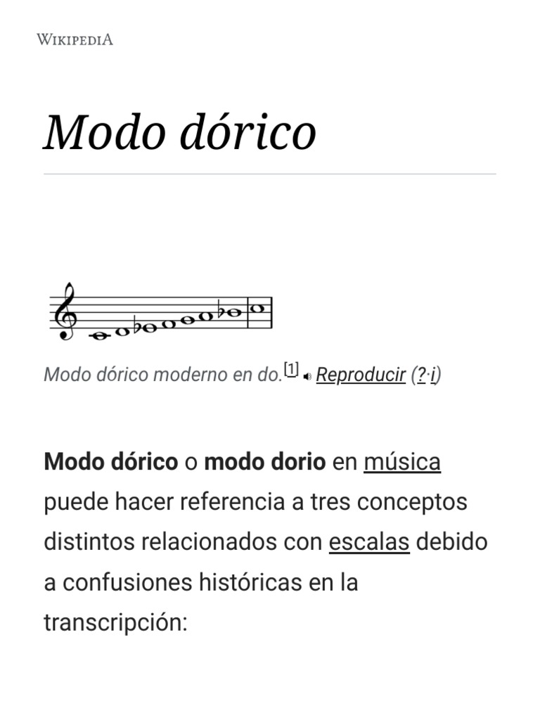 Modo Dórico en Música: Conceptos Clave | PDF | Modo (música) | Escala ...