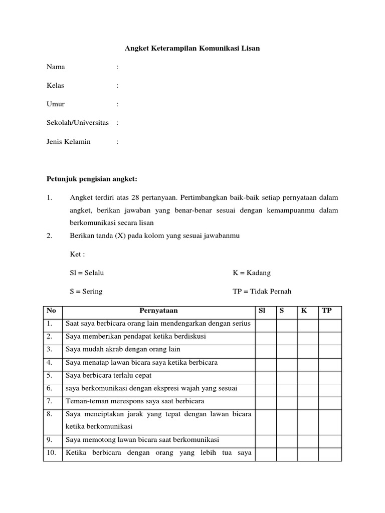 Angket + Pedoman Observasi Kelompok 2 | PDF