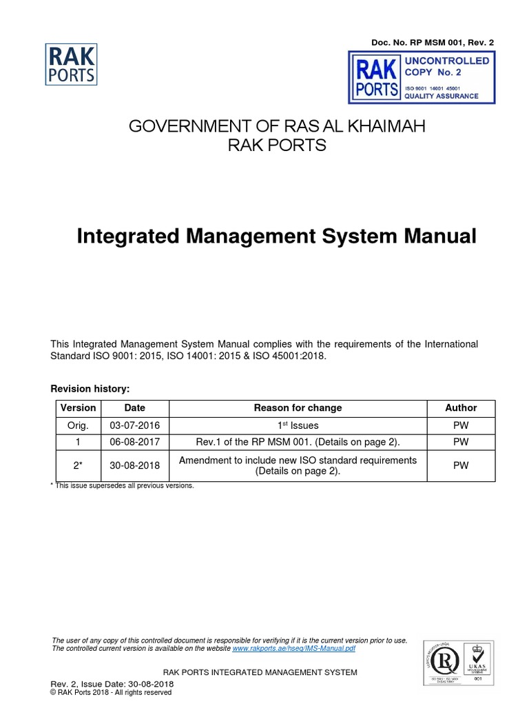 IMS-Manual.pdf | Occupational Safety And Health | Risk Management