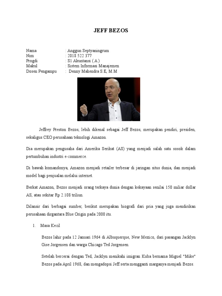 Biodata Jeff Bezos | PDF