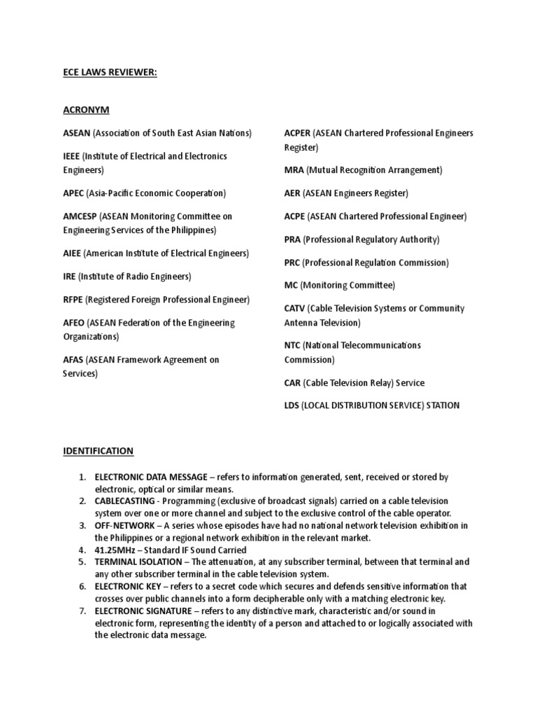 ASEAN ECE Laws & Regulations Guide | PDF | Cable Television ...