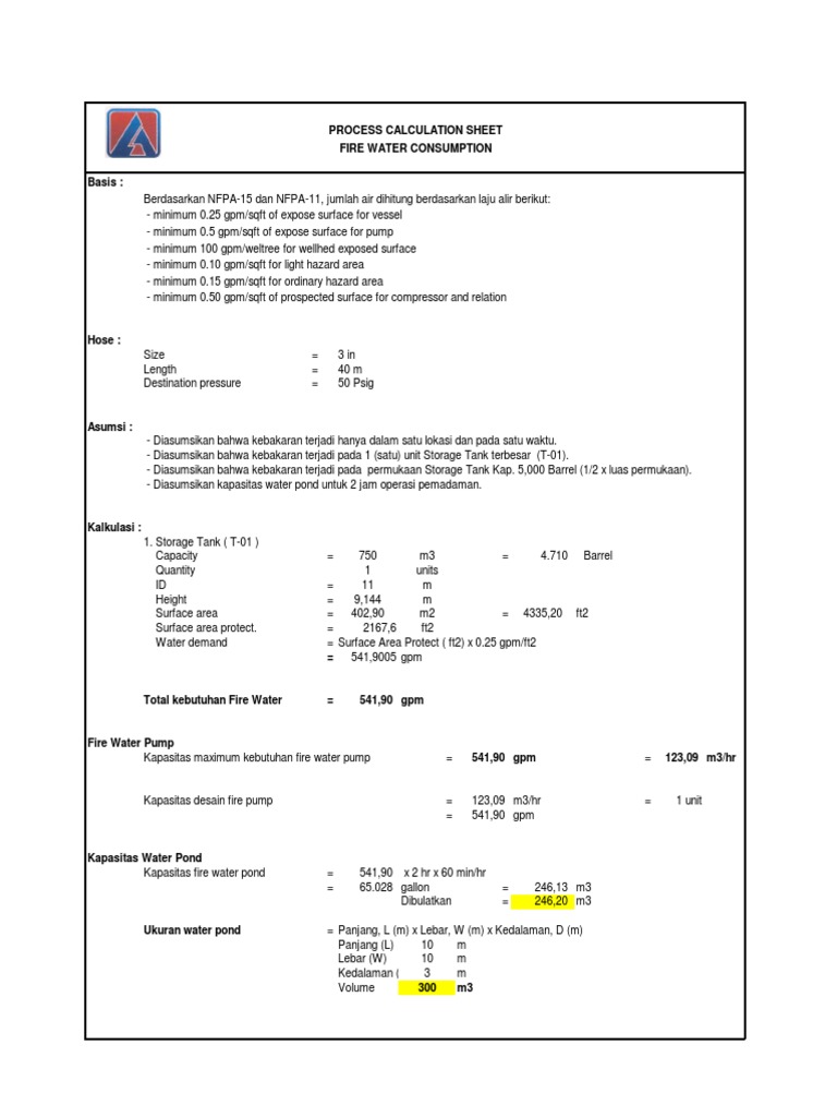 Fire Water Demand (Calc) | PDF | Sciences et mathématiques