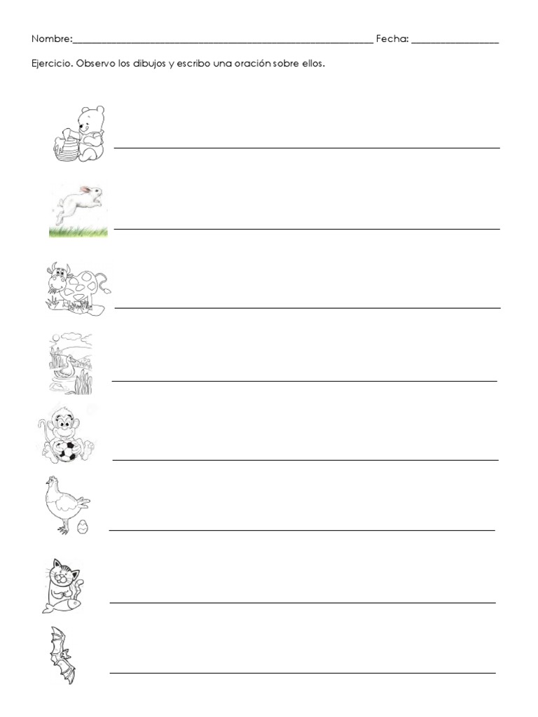Oraciones A Partir de Dibujos | PDF