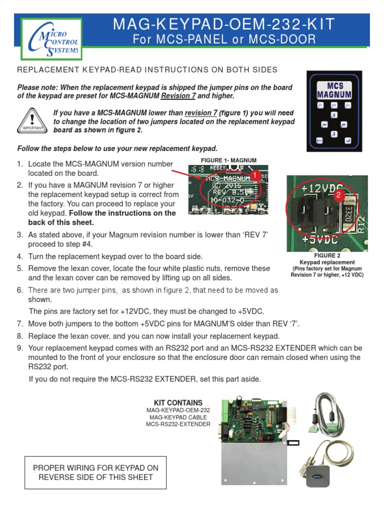 MCS Magnum Keypad Installation Guide | PDF | Electrical Wiring ...